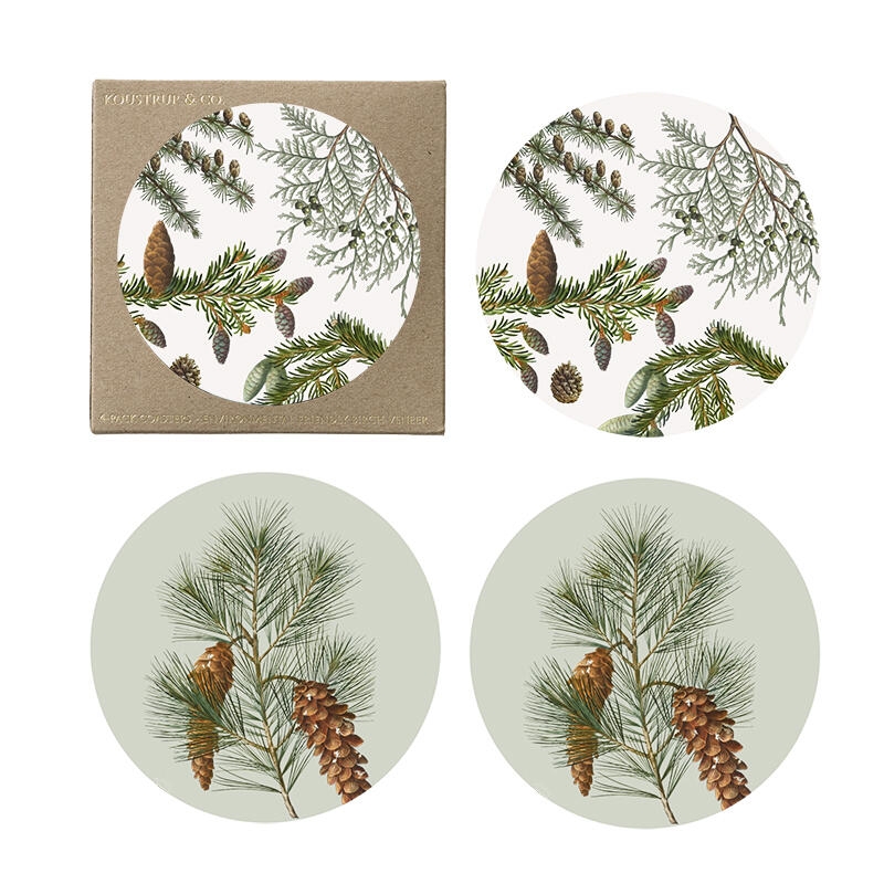 Glass coasters Pine Trees – elegant table setting