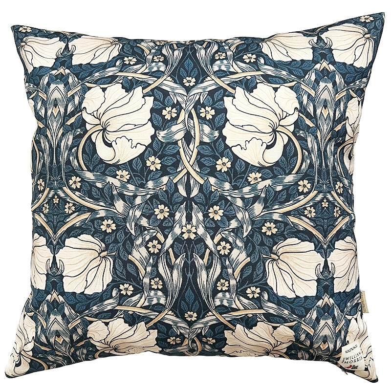 KISSENBEZUG 50x50 cm - Bio-Baumwolle - Morris Pimpernel blue