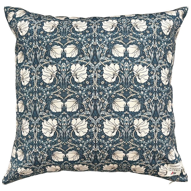 PUDE COVER 50x50 cm - Øko Bomuld - Morris Pimpernel Blue pattern