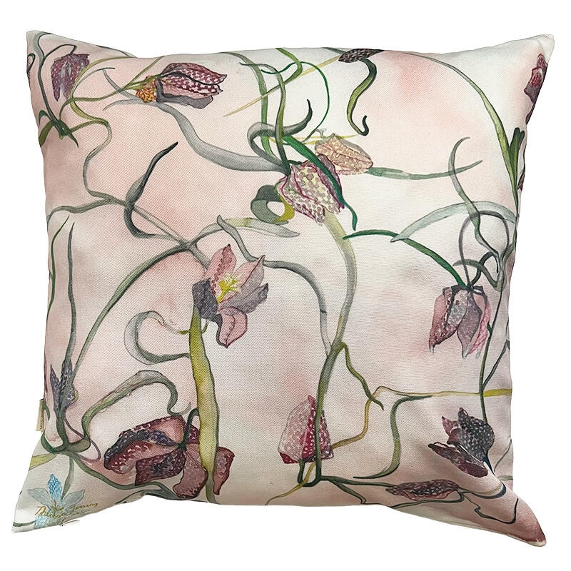 KISSENBEZUG 50x50 cm - Bio-Baumwolle - TJ Pink Fritillaria - ZUR ...